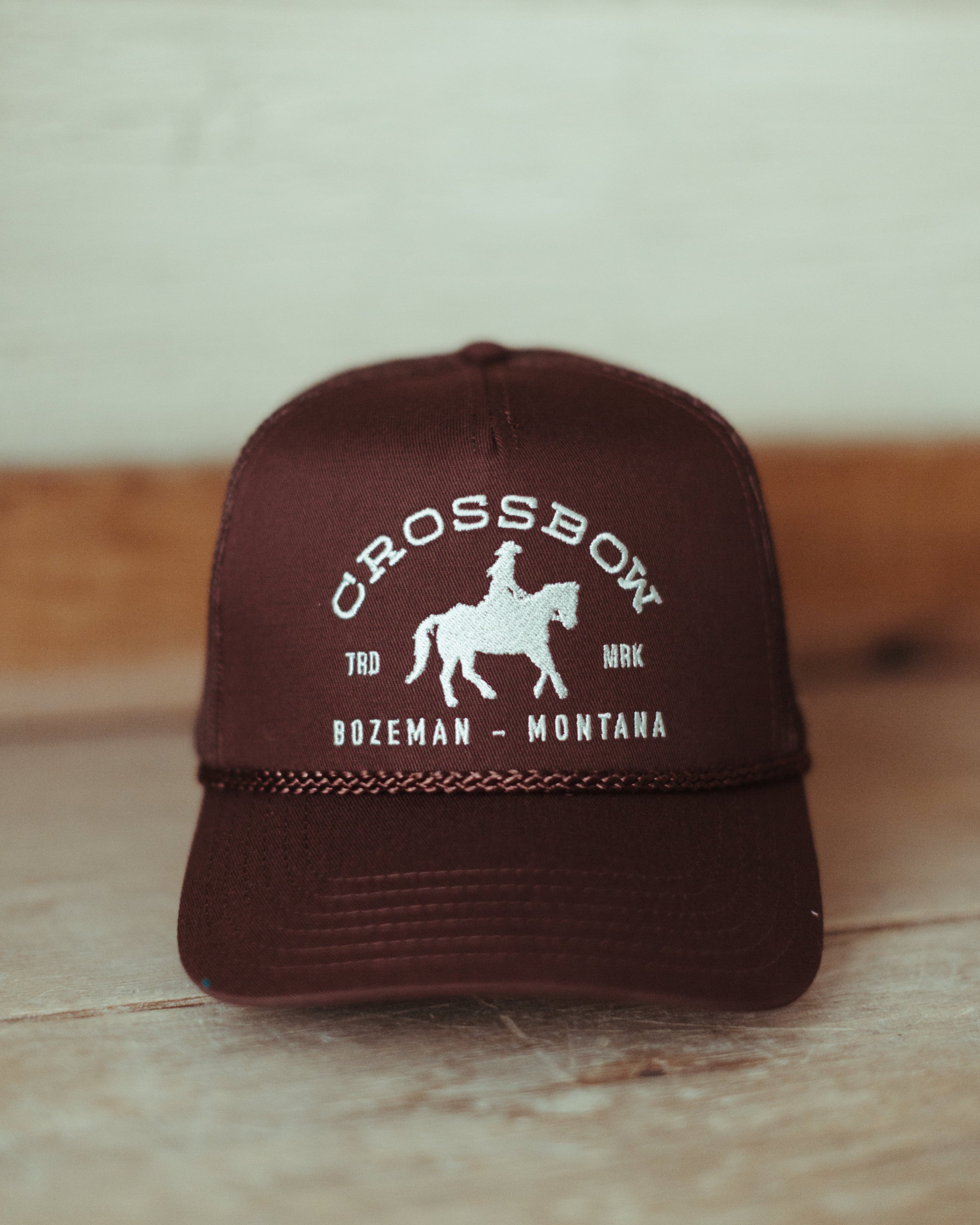 Crossbow Vintage Inspired Custom Mesh Trucker Snapback Hat, The Horse