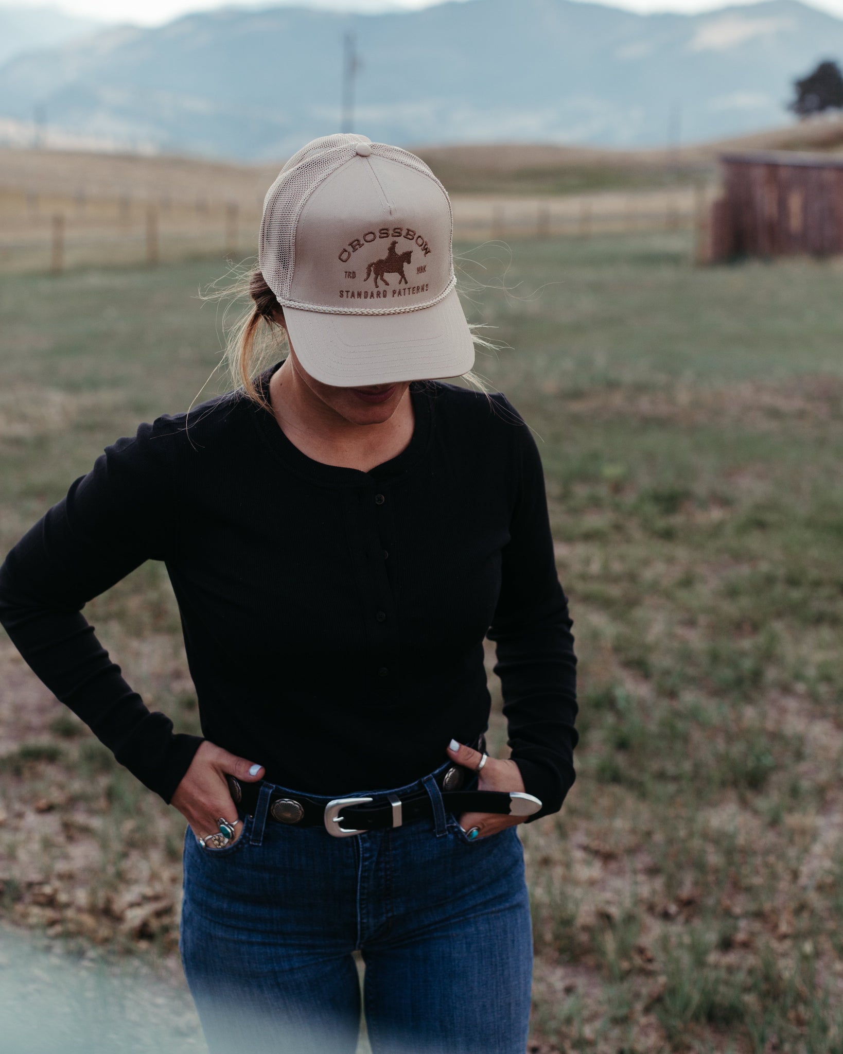 Crossbow Vintage Inspired Custom Mesh Trucker Snapback Hat, The Horse