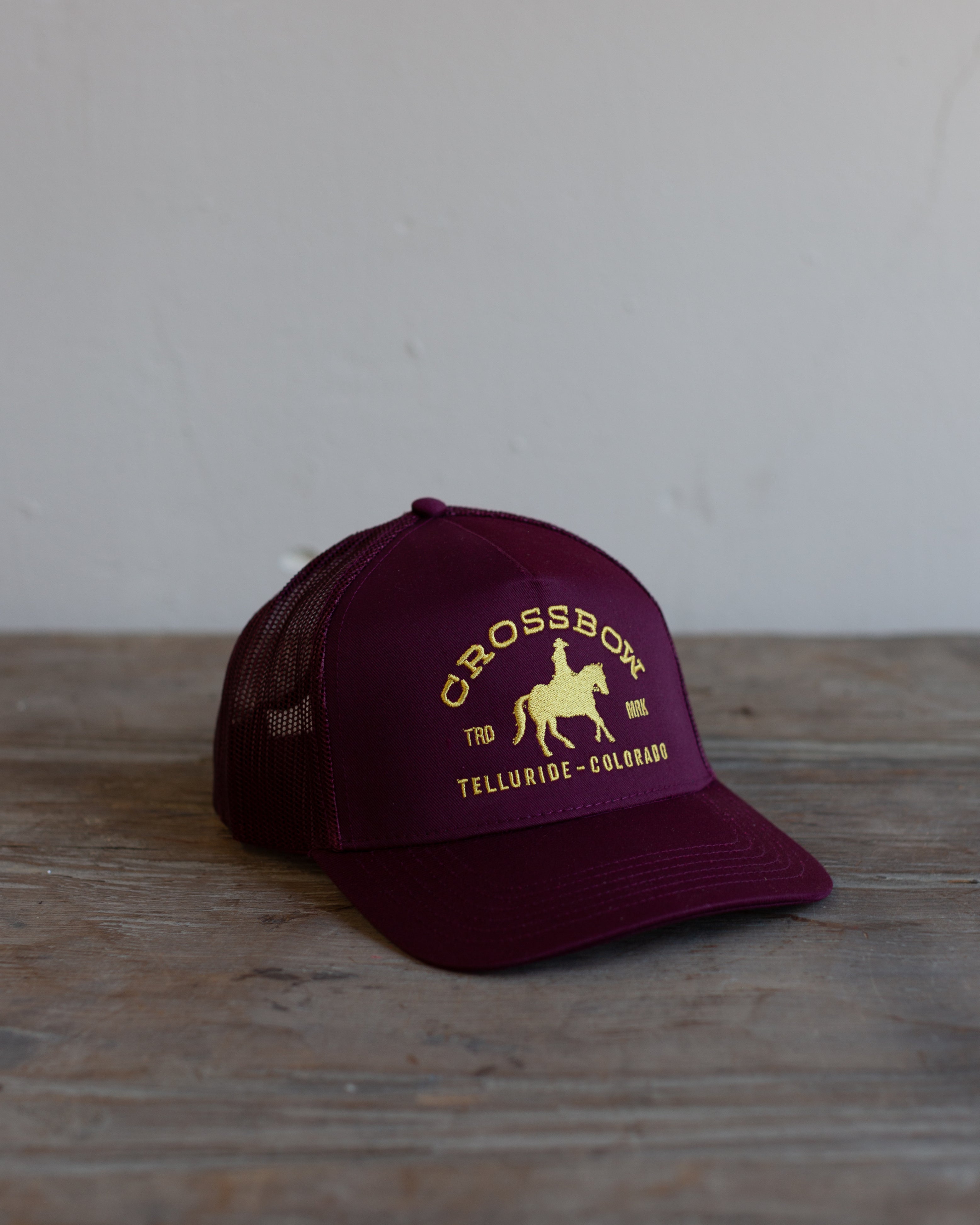 Crossbow Vintage Inspired Custom Mesh Trucker Snapback Hat, The Horse
