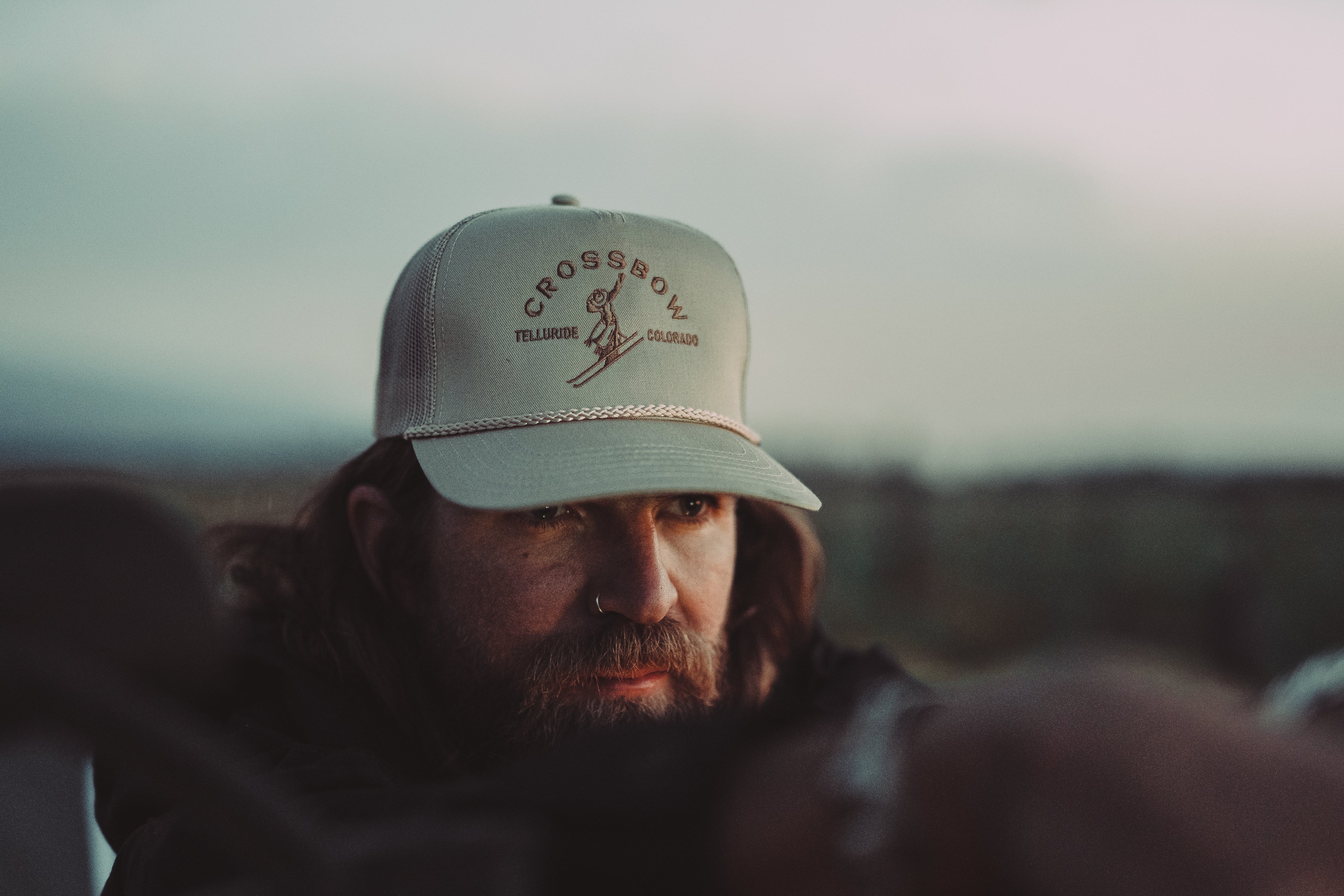 Crossbow Vintage Inspired Custom Mesh Trucker Snapback Hat, The Skier