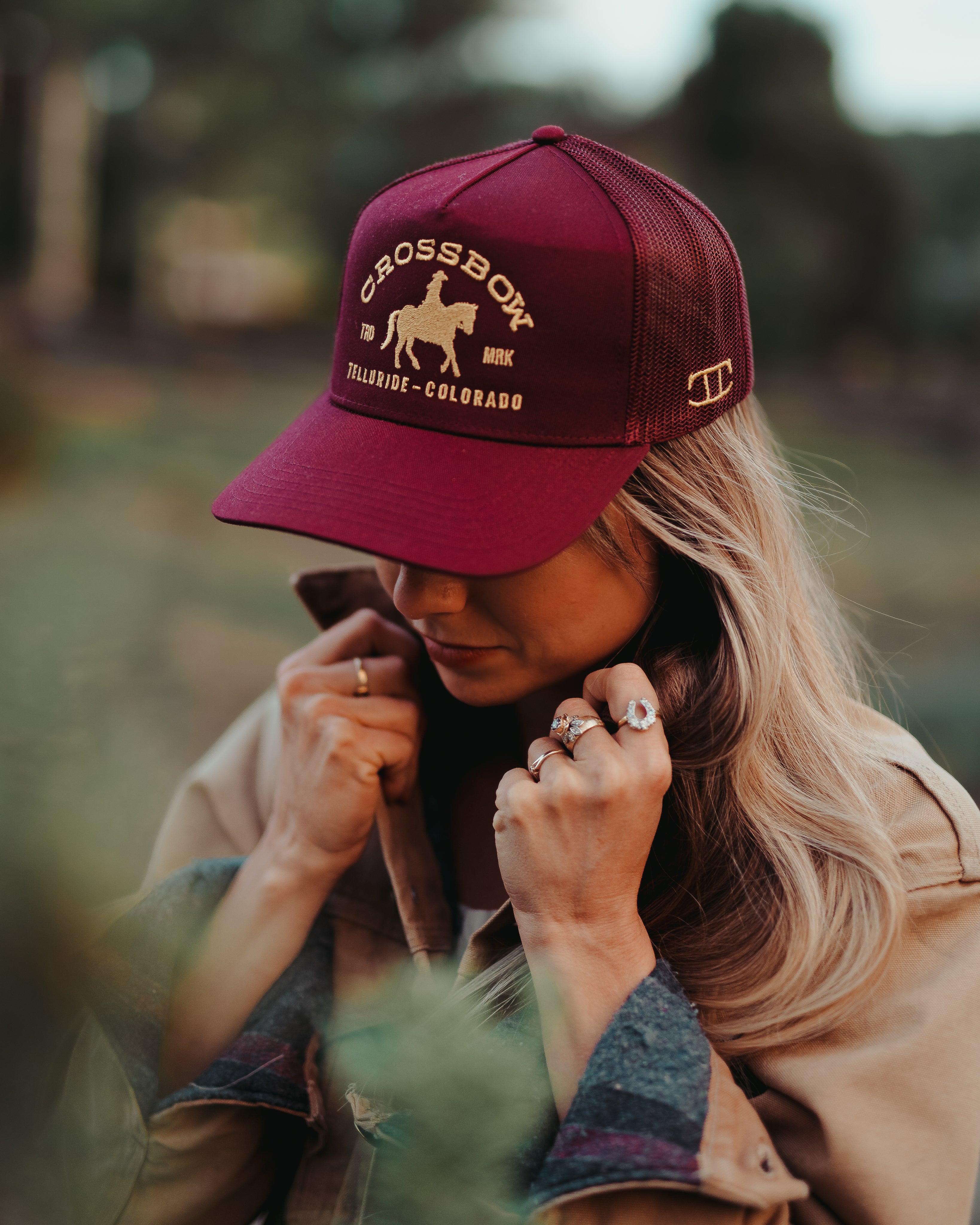 Crossbow Vintage Inspired Custom Mesh Trucker Snapback Hat, The Horse