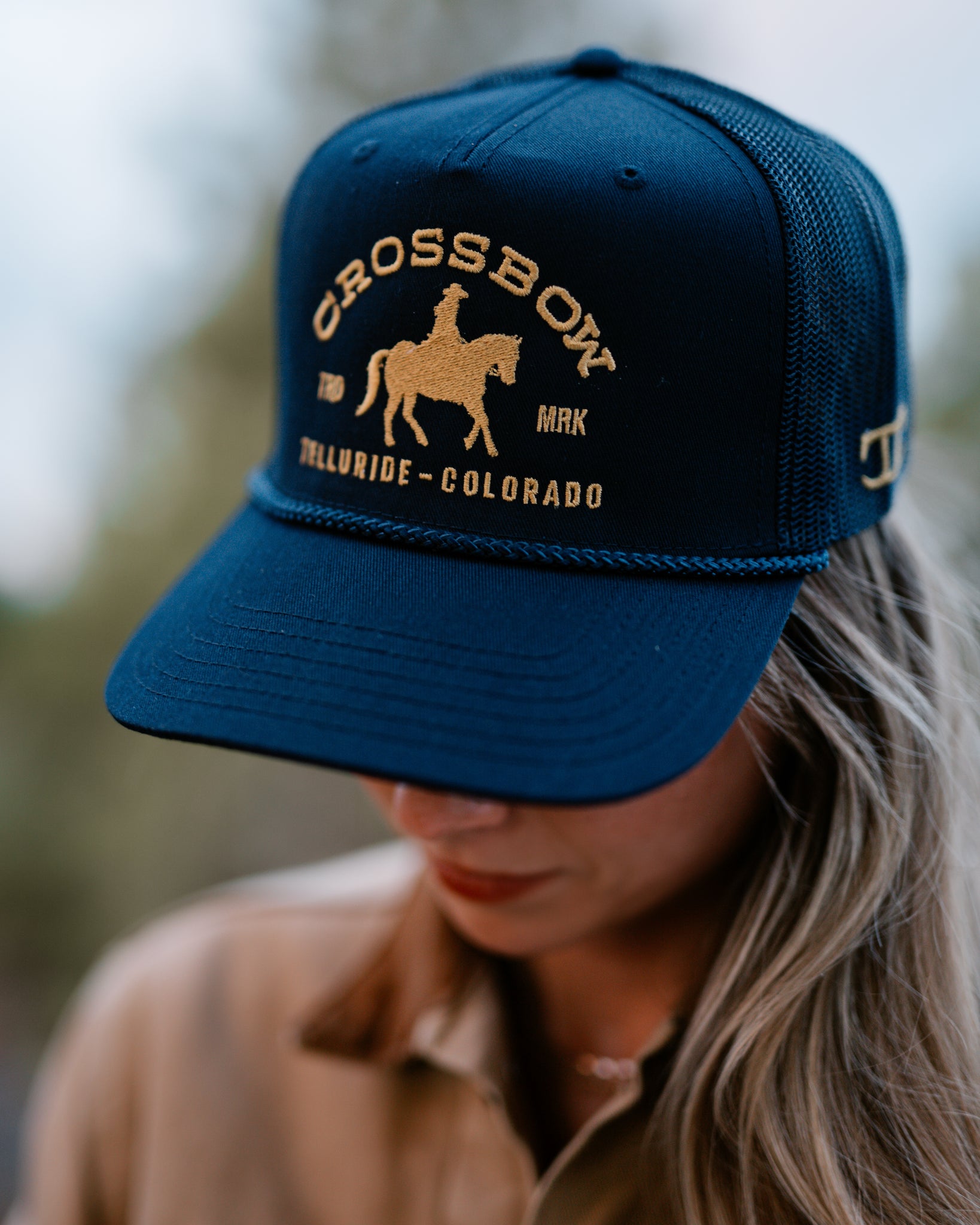 Crossbow Vintage Inspired Custom Mesh Trucker Snapback Hat, The Horse