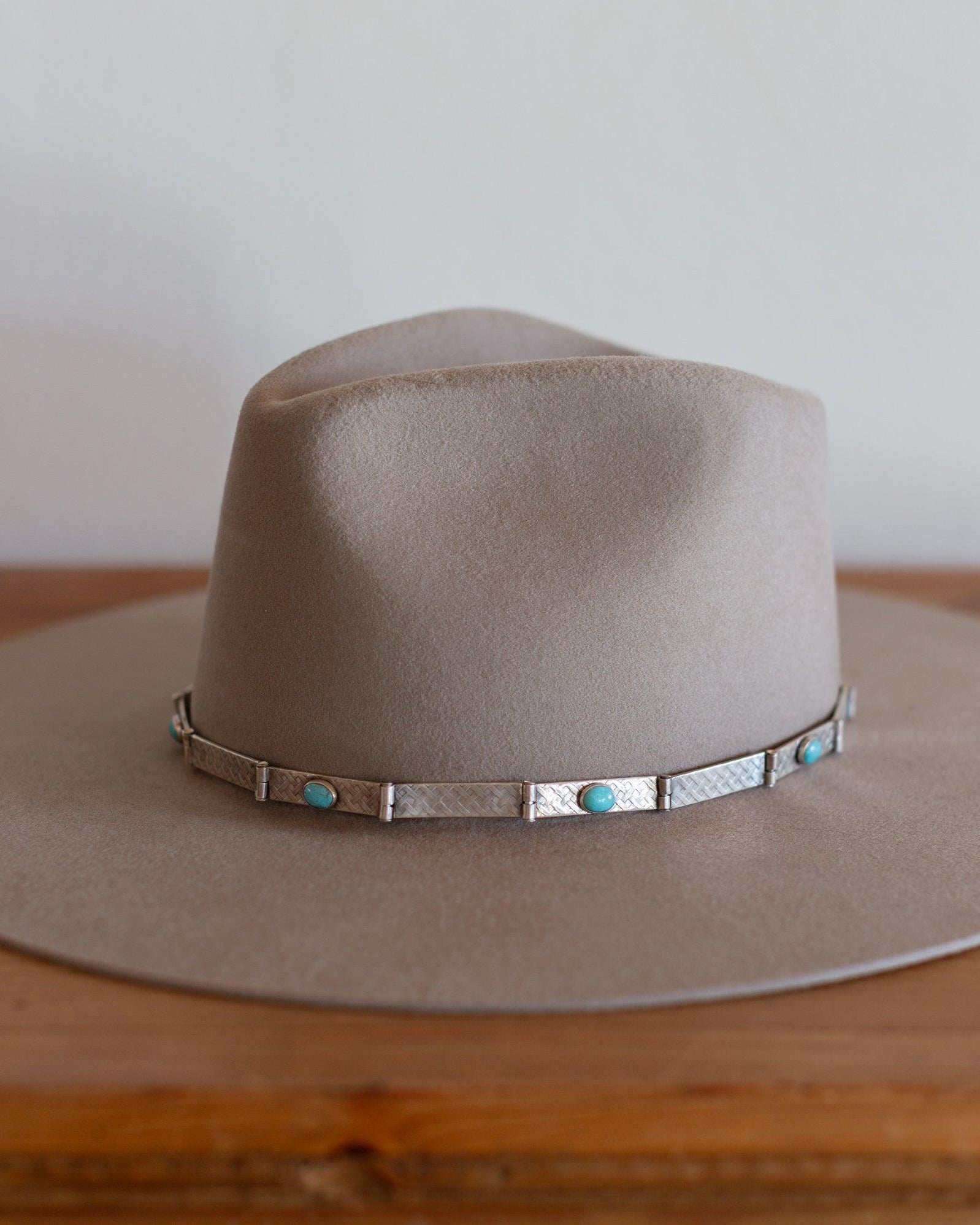 Jill Rikkers Silver and Turquoise Basketweave Hat Band– Crossbow