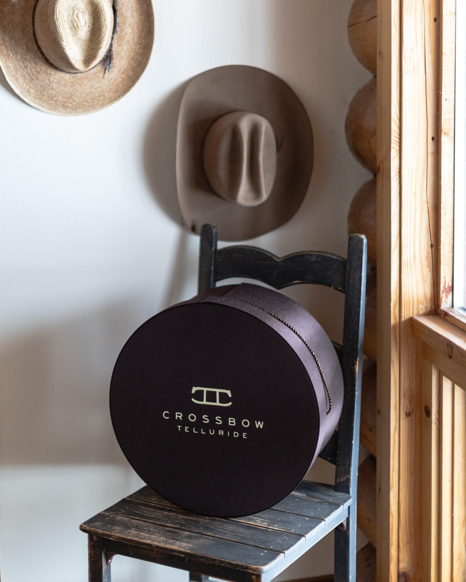 ROUND CROSSBOW HAT BOX– Crossbow